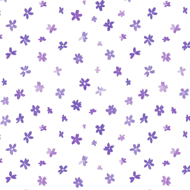 Tiny Purple Flowers Seamless Pattern - Watercolour Floral Fabric Design ...