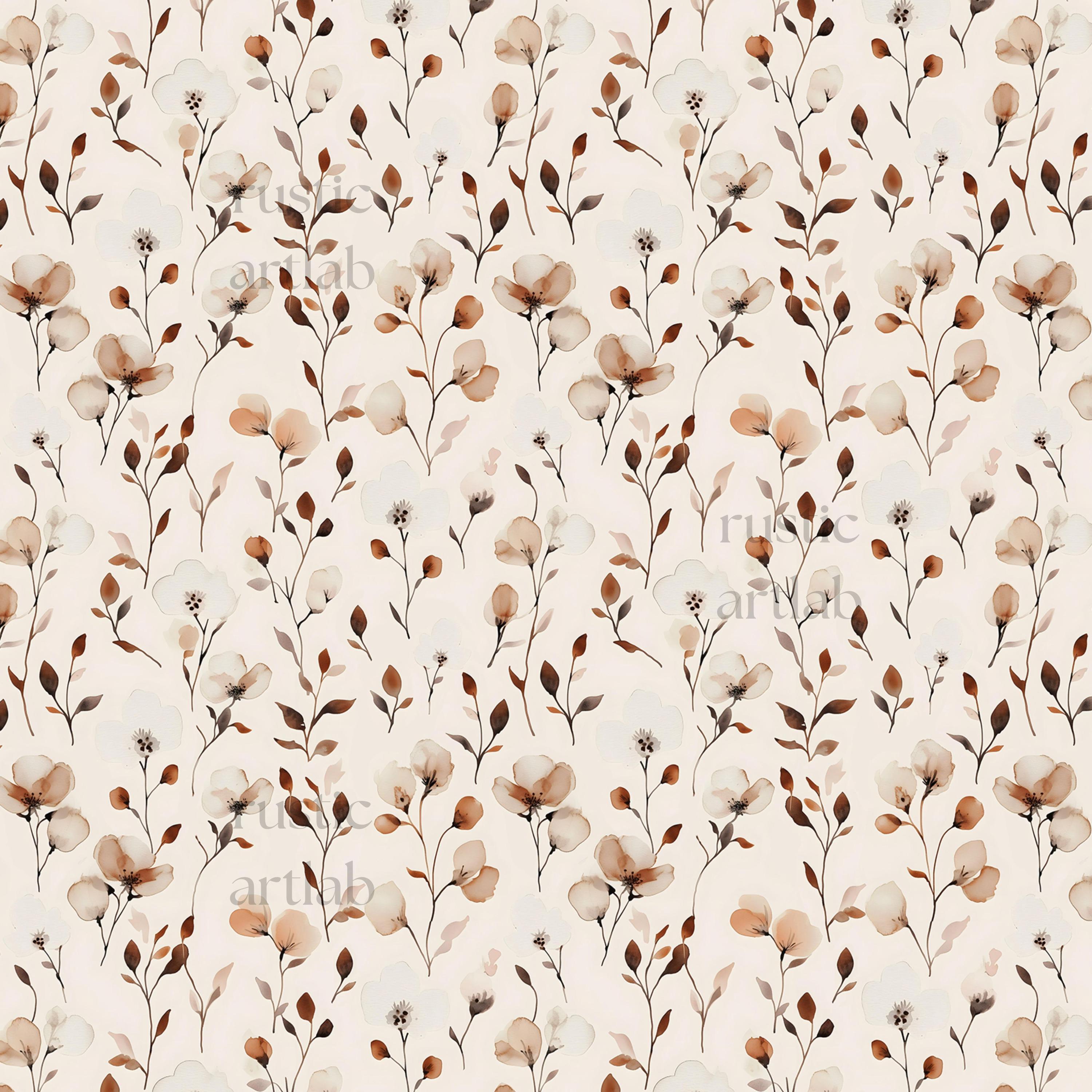 Tiny Florals Watercolour Seamless Pattern - Boho Floral Digital Paper ...