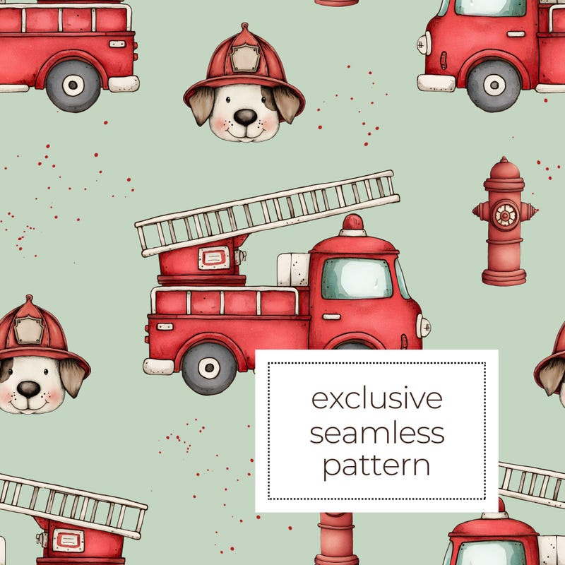 Firetruck Fabric - Etsy