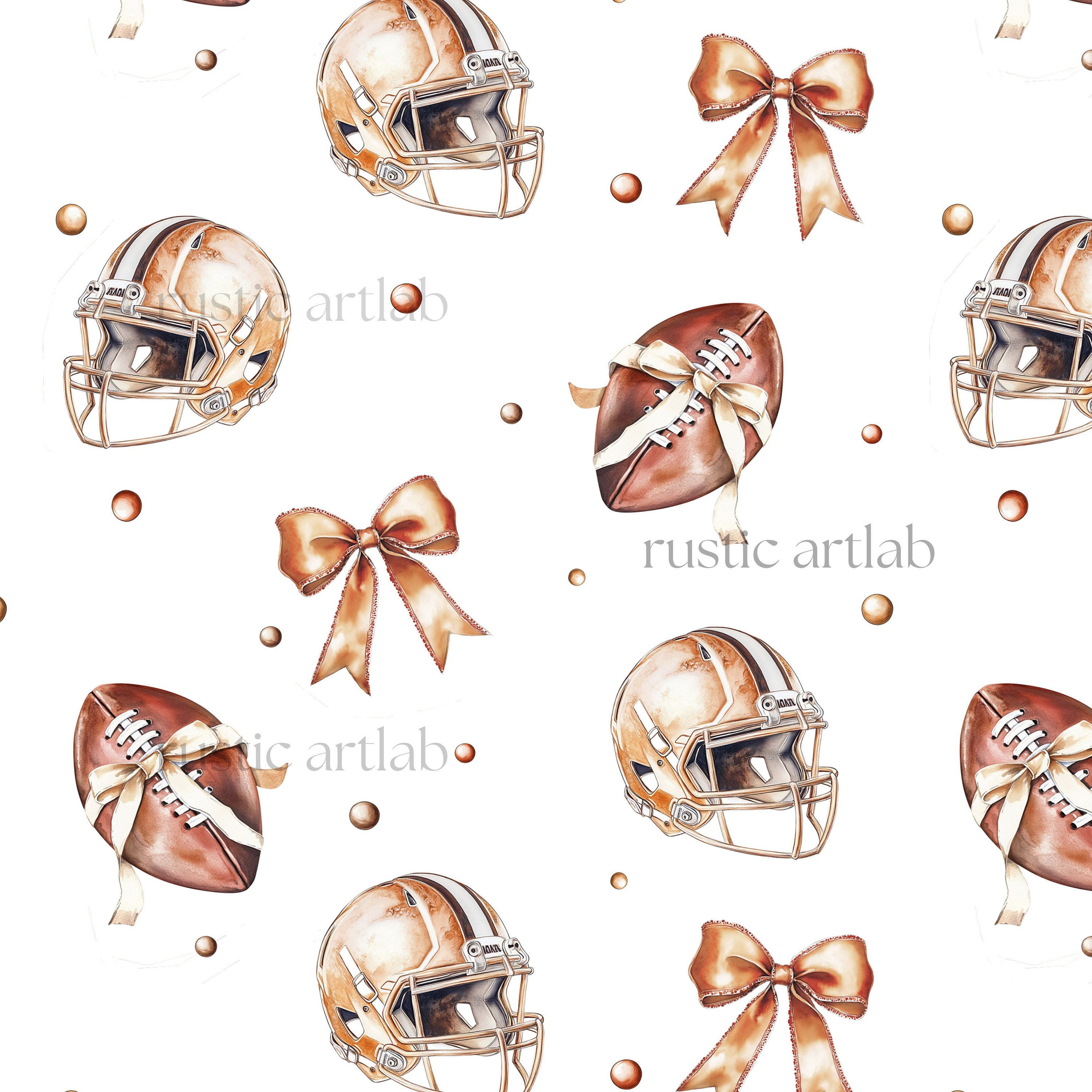 Coquette Football Seamless Pattern, Football Bow Digital Paper, Game ...