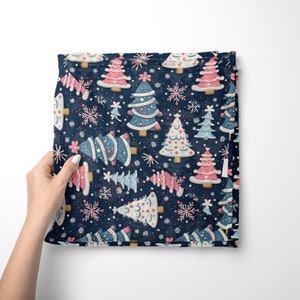 3D Christmas Trees Seamless Pattern, Festive Holiday Trees Design ...