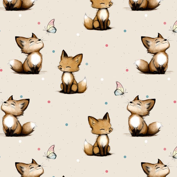 Fox Print Fabric - Etsy