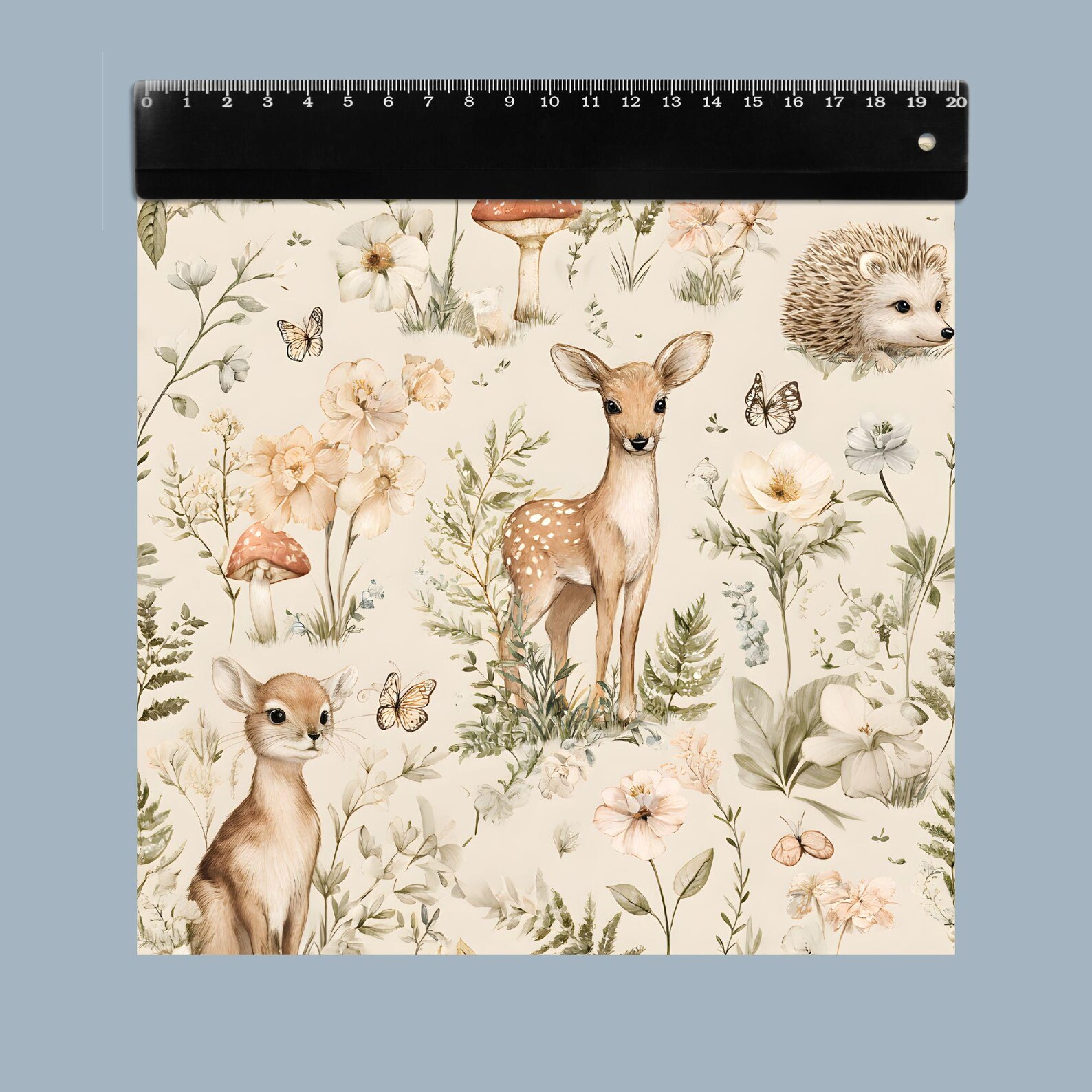 Watercolour Woodland Seamless Pattern, Dear Fabric Design, Digital ...