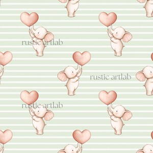 Exclusive Colourway Elephant Seamless Pattern, Cute Nursery Pattern for ...