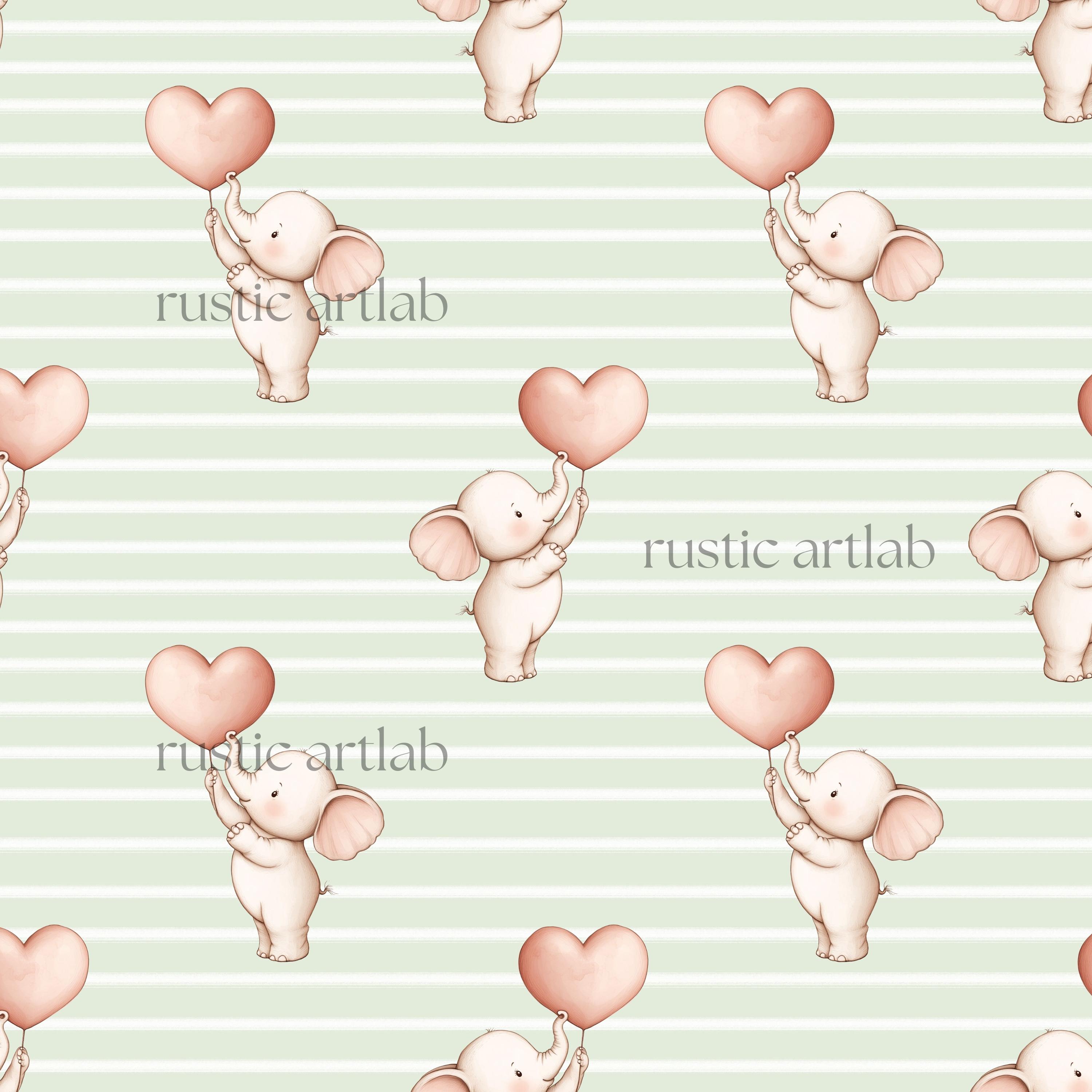 Exclusive Colourway Elephant Seamless Pattern, Cute Nursery Pattern for ...