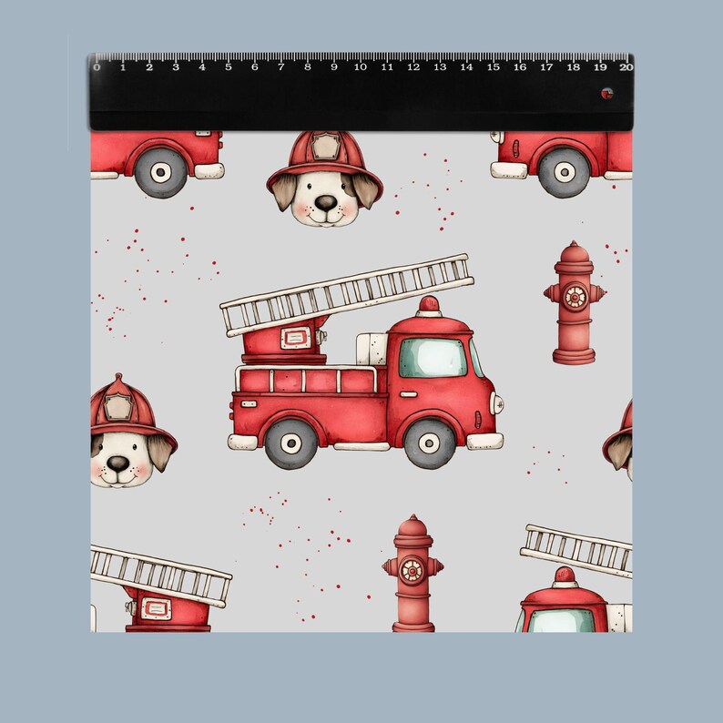 Fire Engine Seamless Pattern, Firetruck Digital Paper, Kids Firefighter ...