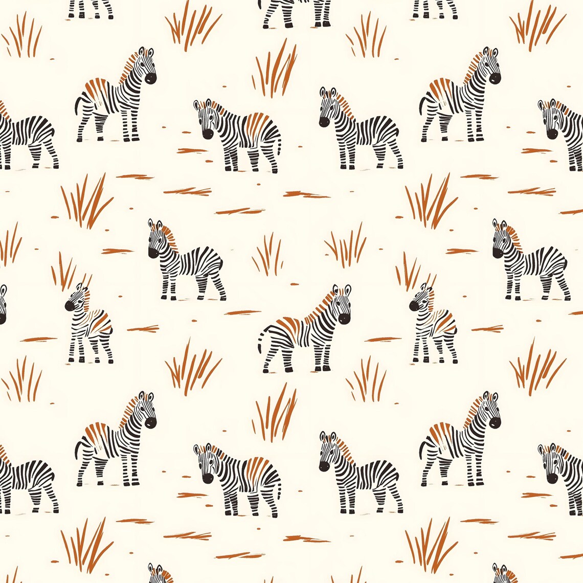 Zebras Seamless Pattern - Safari Kids Fabric Design - Minimalist Zebra ...