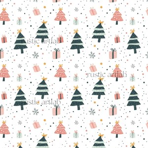 Christmas Trees Seamless Pattern, Cute Christmas Pattern Design ...
