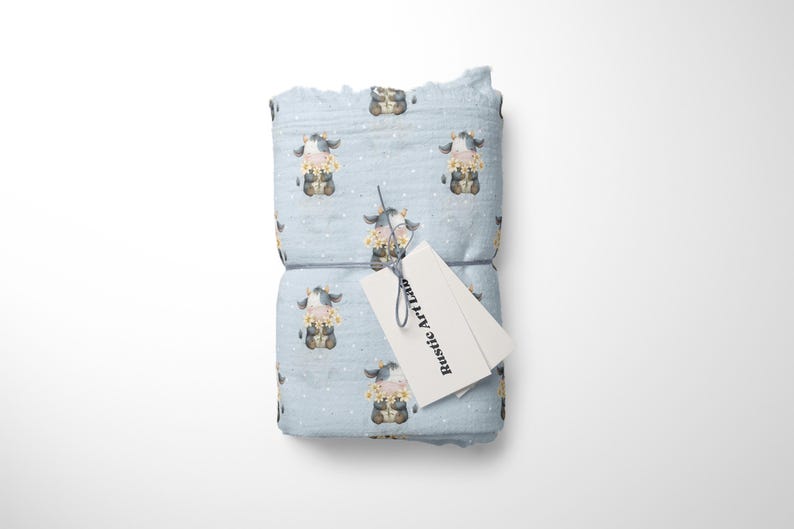 Cute Cow Seamless Pattern, Farm Nursery Fabric Design, Floral Cow Print ...