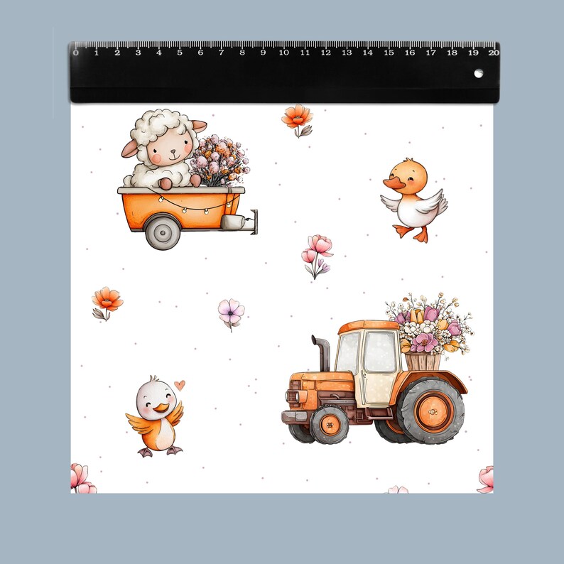 Spring Farm Seamless Pattern, Farm Animals Nursery Fabric Design ...
