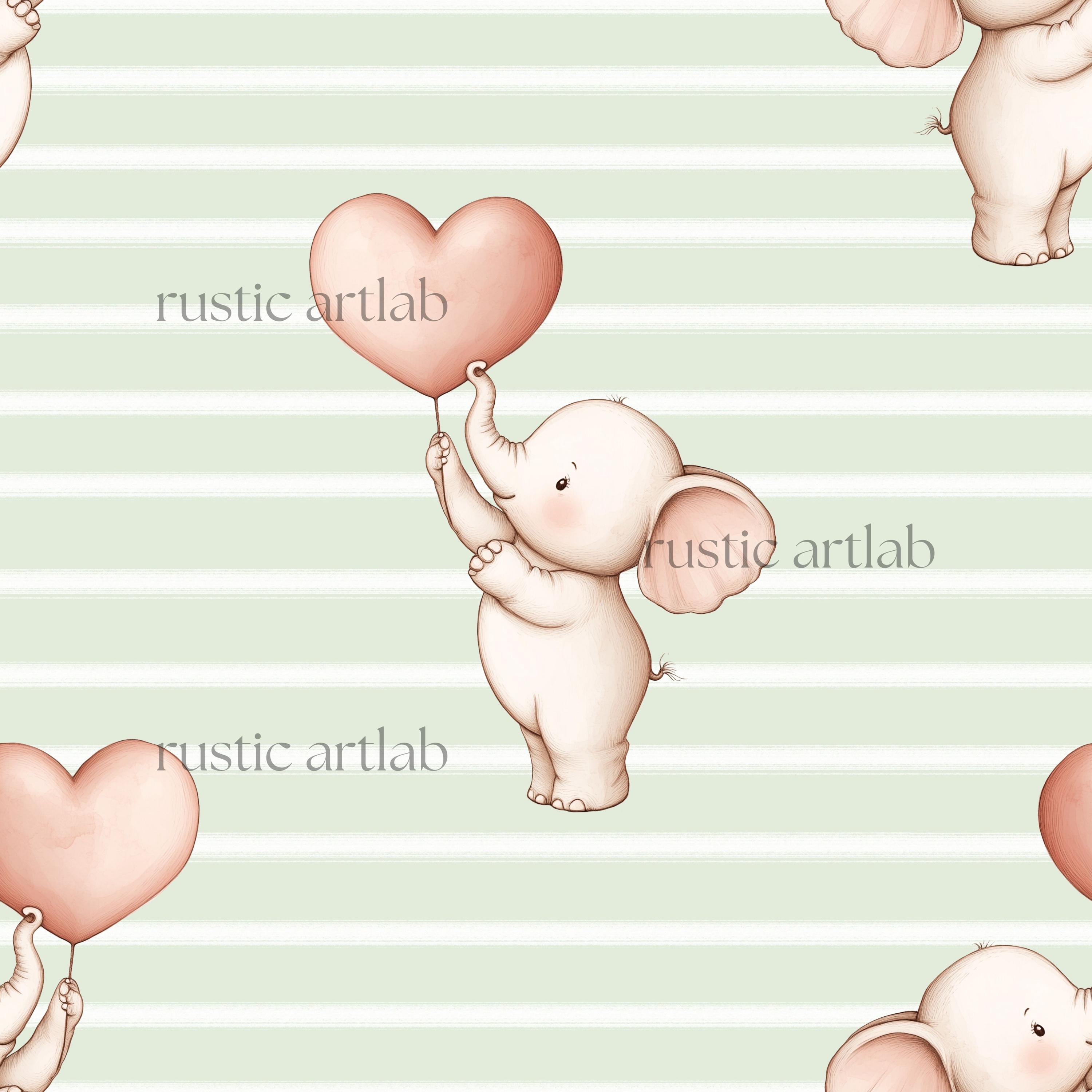 Exclusive Colourway Elephant Seamless Pattern, Cute Nursery Pattern for ...