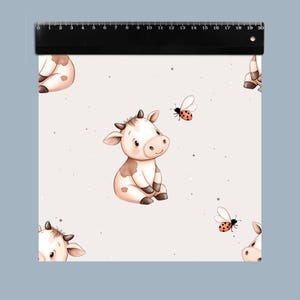 Cute Cow Seamless Pattern, Farm Nursery Fabric Design, Cow and Ladybug ...