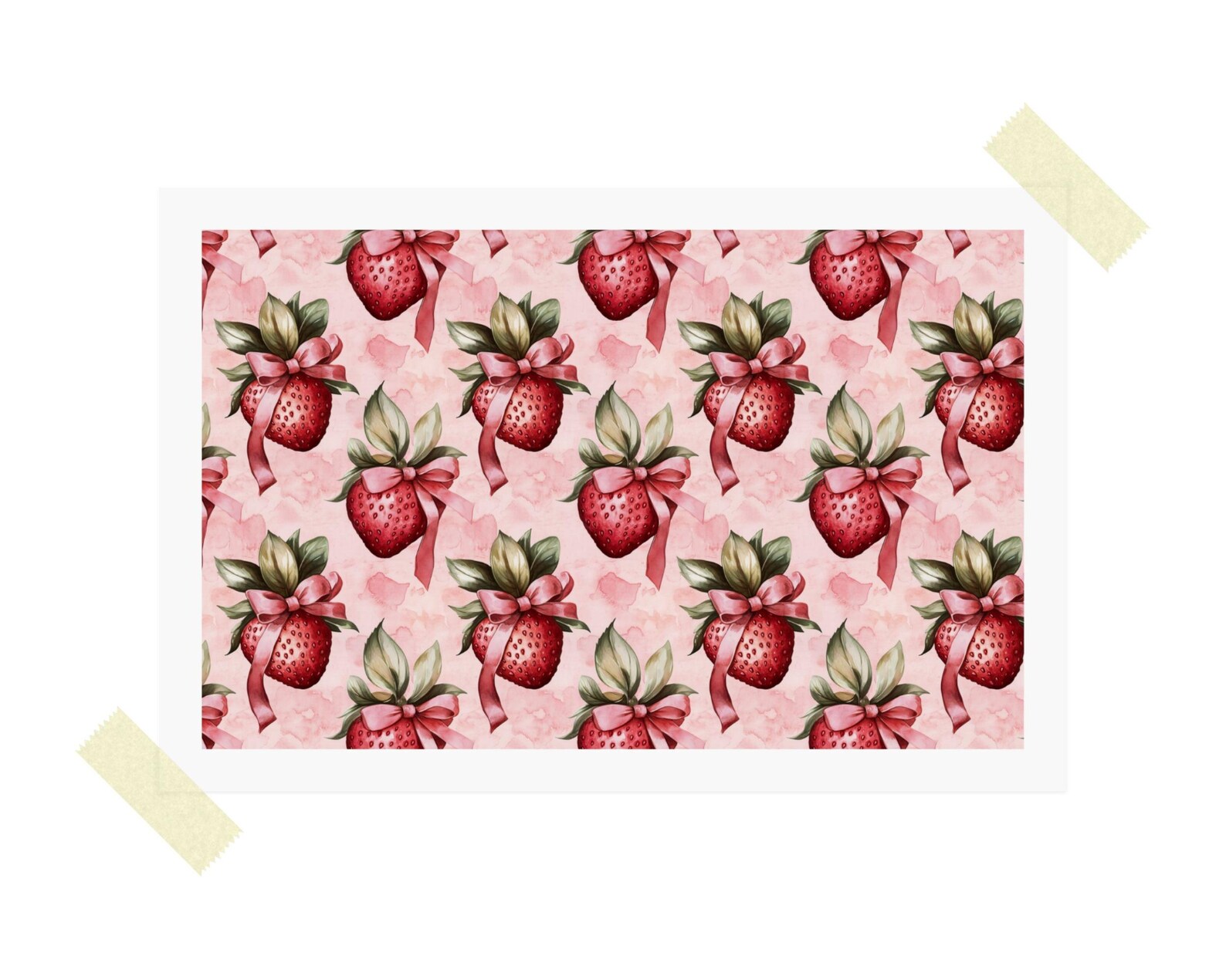 Strawberries Valentine's Day Seamless Pattern – Coquette Bow and ...