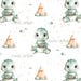 Adorable Baby Dinosaur Seamless Pattern | Cute Watercolor Dino Fabric ...