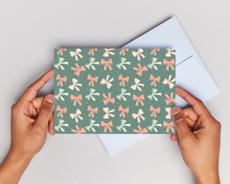Bow Christmas Seamless Pattern, Coquette Christmas Pattern Design ...