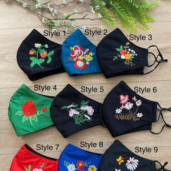 Floral Face Mask - Etsy