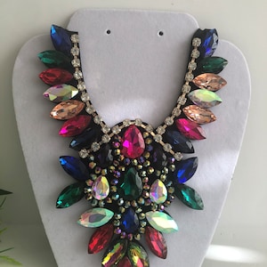 Big Multicolor Statement Necklace Chunky Statement Necklace Oversize ...