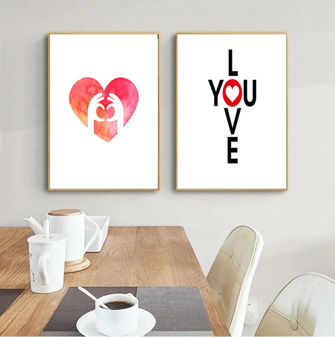 Set of 2 'love You' Printable Wall Art Prints - Romantic and ...