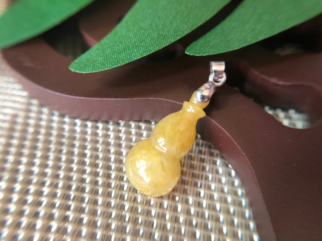 Natural Golden Yellow Jade Calabash Necklace Pendant - Etsy