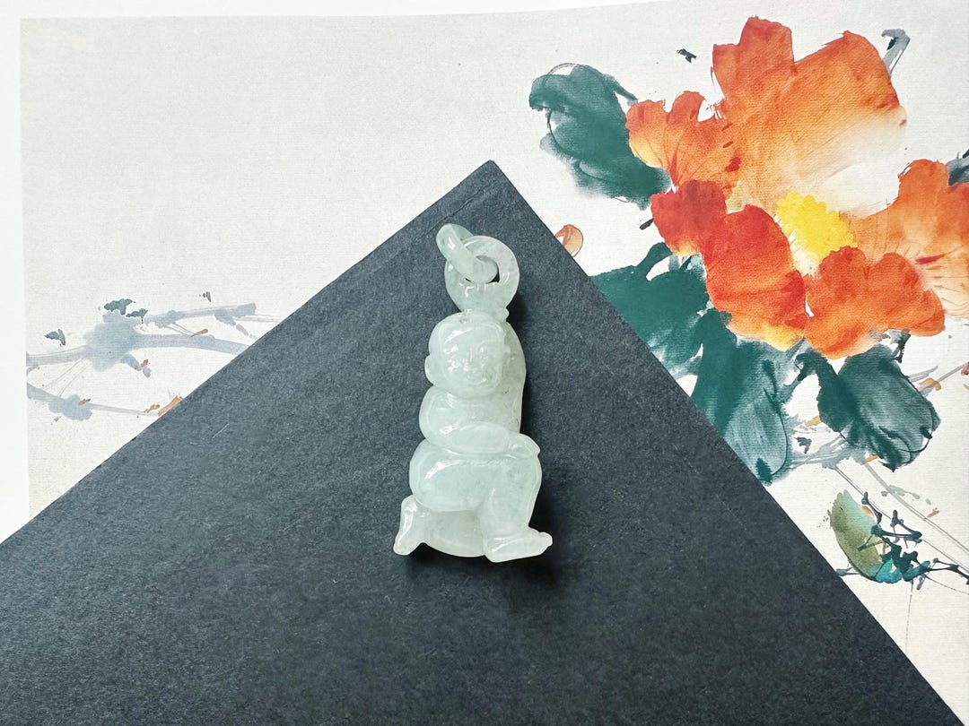 Natural Myanmar Fortune Child Jade Loose Stone, Pendant - Etsy