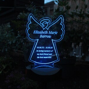 Personalised Angel Memorial Outdoor Solar Light - Garden Solar Light ...