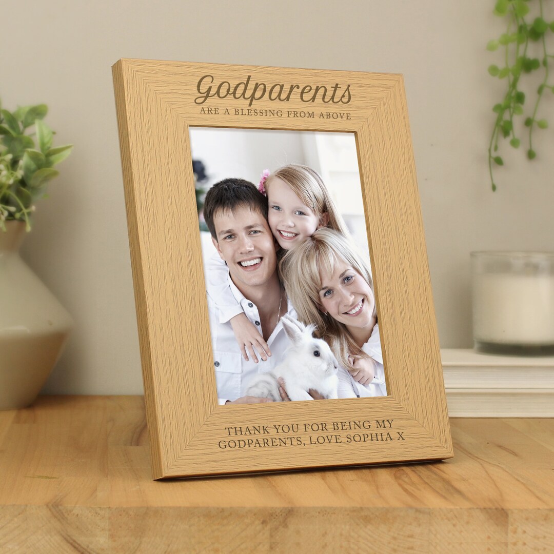 Personalised Godparents 5x7 Wooden Photo Frame Keepsake Picture Frame ...