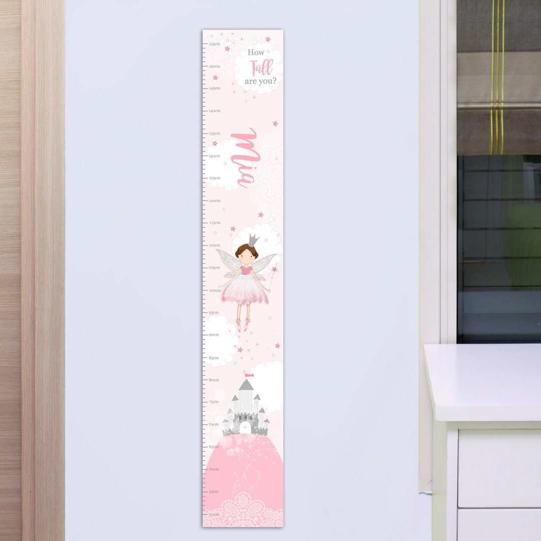 Personalised Fairy Princess Height Chart - Childrens Height Chart ...
