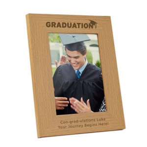 Personalised Graduation 5x7 Wooden Photo Frame - Gift for Graduate ...
