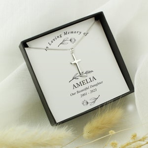 Personalised in Loving Memory Cross Sentiment Necklace and Box ...