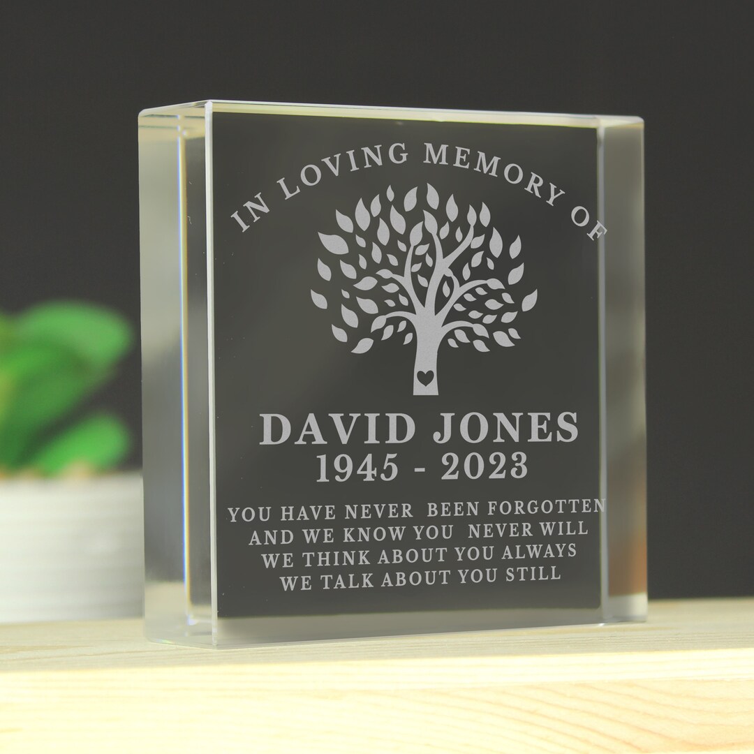 Personalised in Loving Memory Family Tree Crystal Token Personalised ...