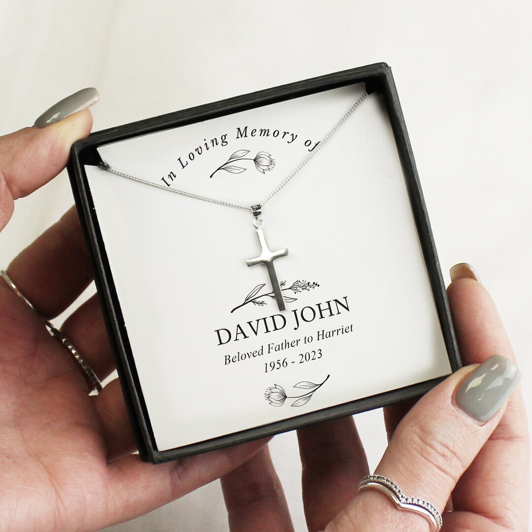 Personalised in Loving Memory Cross Sentiment Necklace and Box ...