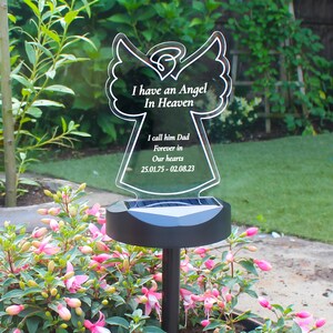 Personalised Angel Memorial Outdoor Solar Light - Garden Solar Light ...