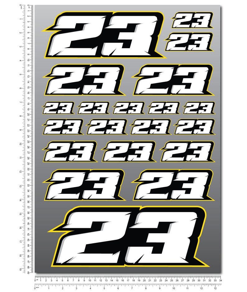 Personal Custom Race Numbers Sheet 49x34cm Stickers Decals - Etsy
