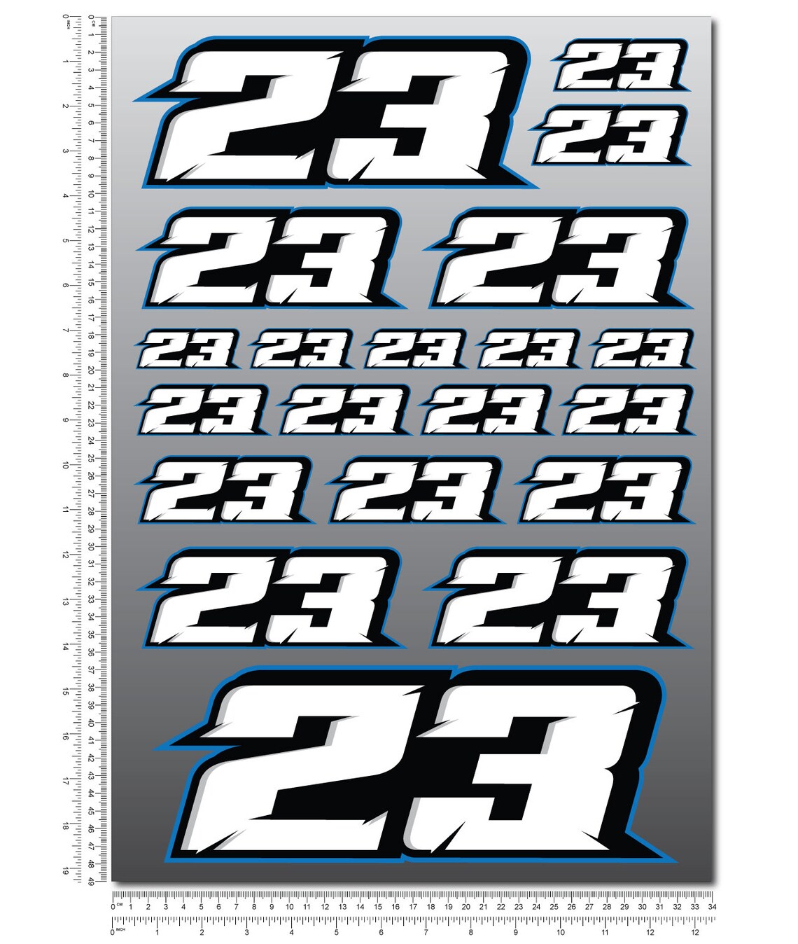 Personal Custom Race Numbers Sheet 49x34cm Stickers Decals - Etsy