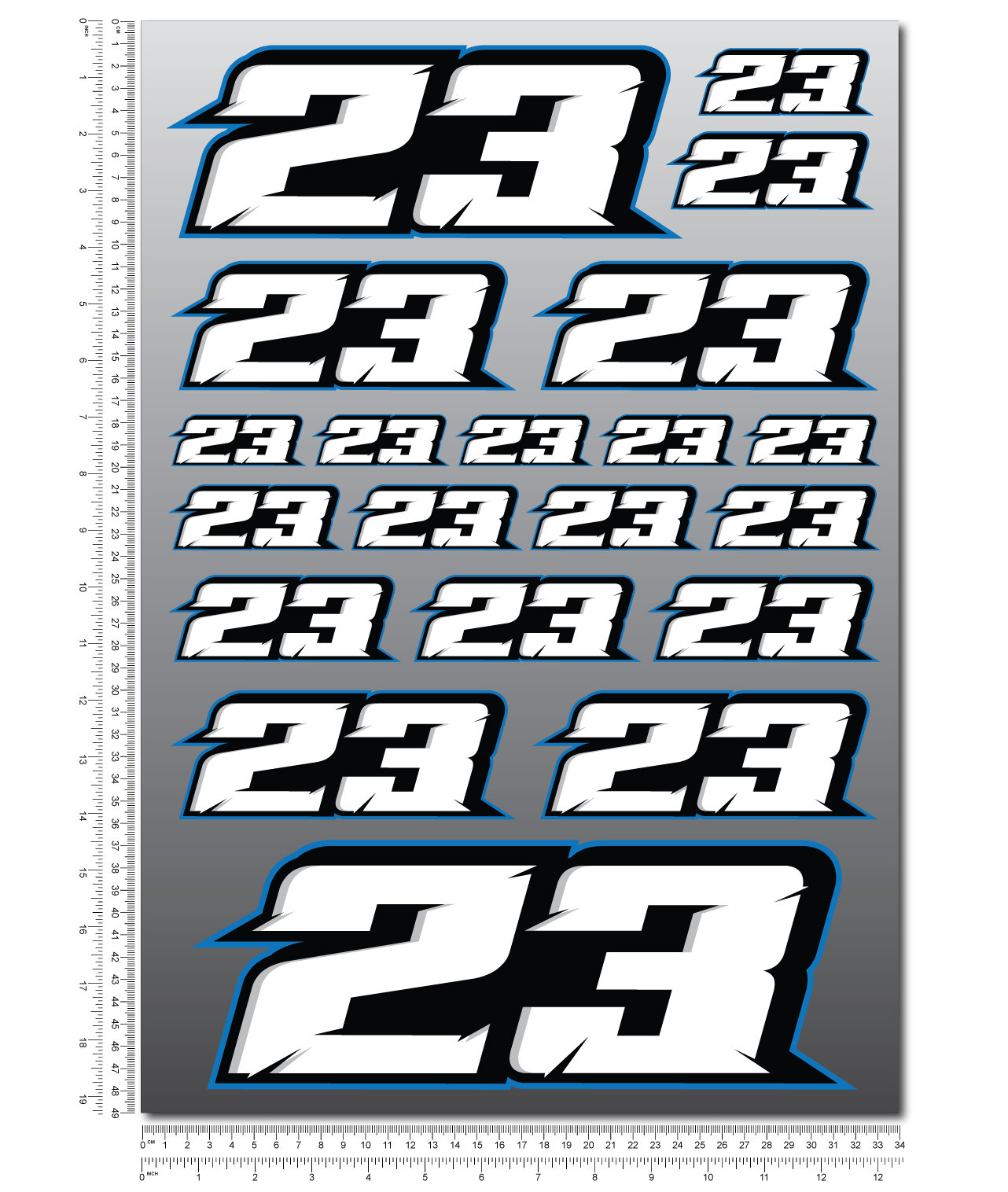 Personal Custom Race Numbers Sheet 49x34cm Stickers Decals - Etsy