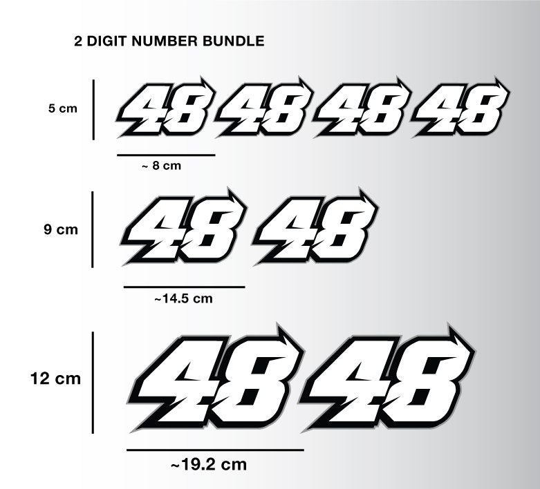Custom Racing Number Decals: UV Laminated Vinyl Stickers (set of 3) - Etsy