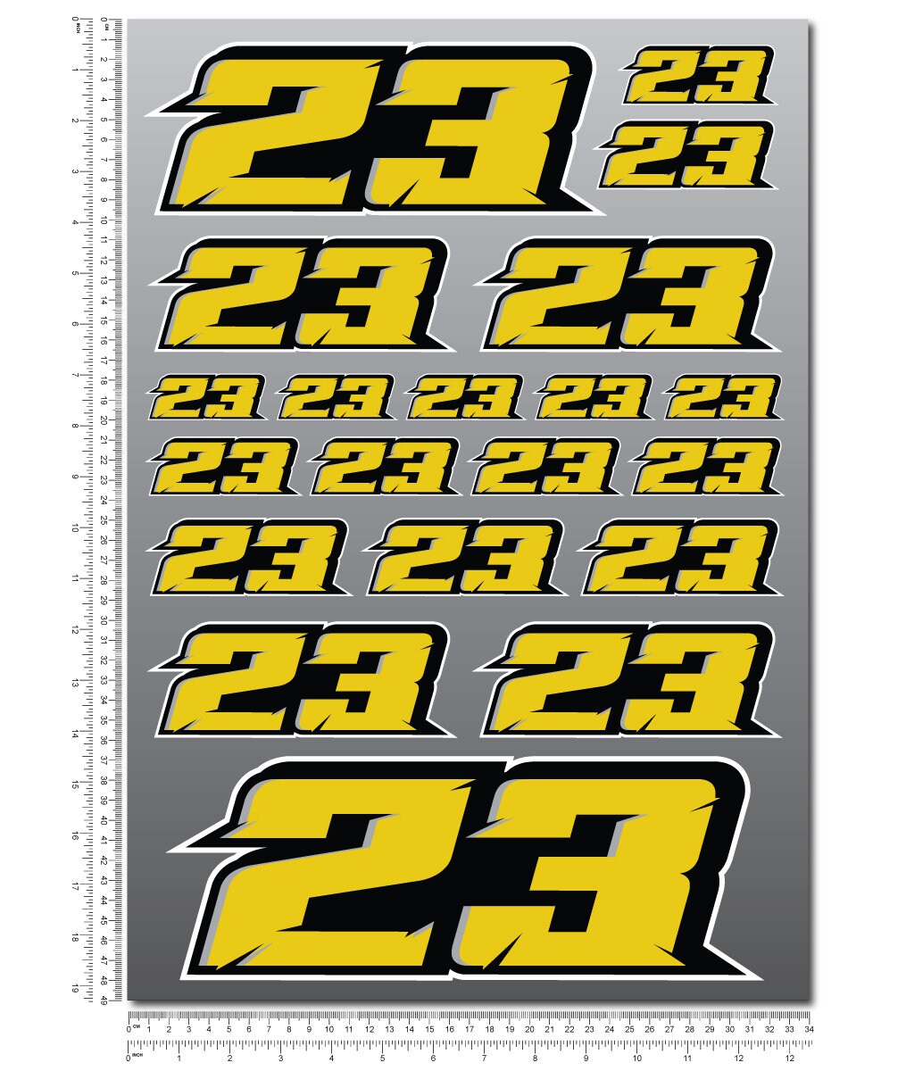 Personal Custom Race Numbers Sheet 49x34cm Stickers Decals - Etsy