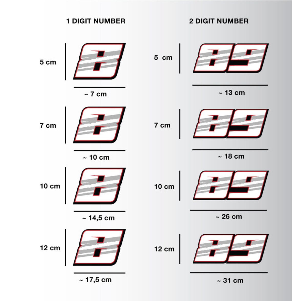 Race Numbers Stickers Decals Graphics Racing Motorcycle Car - Etsy