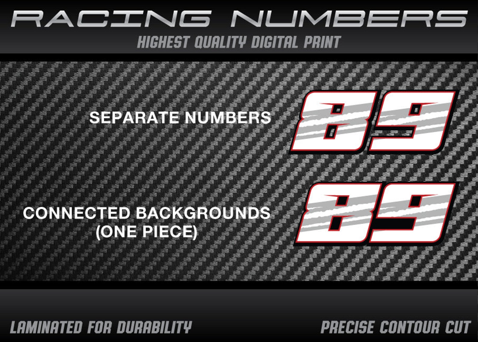 Race Numbers Stickers Decals Graphics Racing Motorcycle Car Karting ...