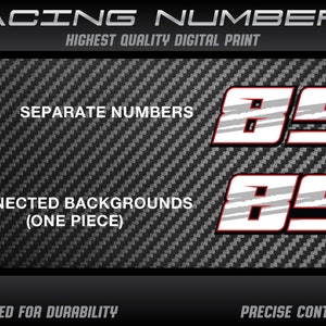 Race Numbers Stickers Decals Graphics Racing Motorcycle Car Karting ...