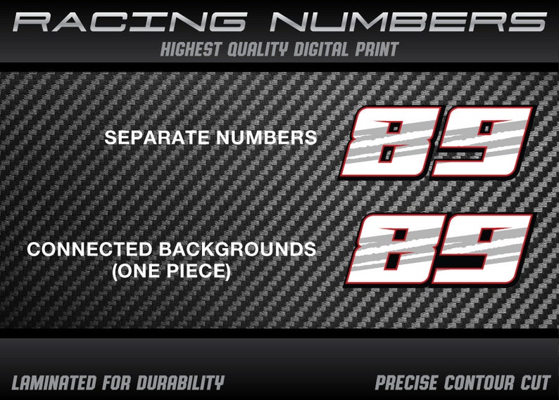 Race Numbers Stickers Decals Graphics Racing Motorcycle Car Karting ...