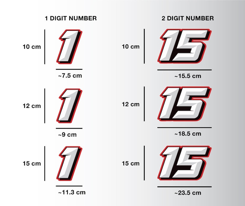 3x Personal Custom Race Numbers Stickers Decals Graphics - Etsy