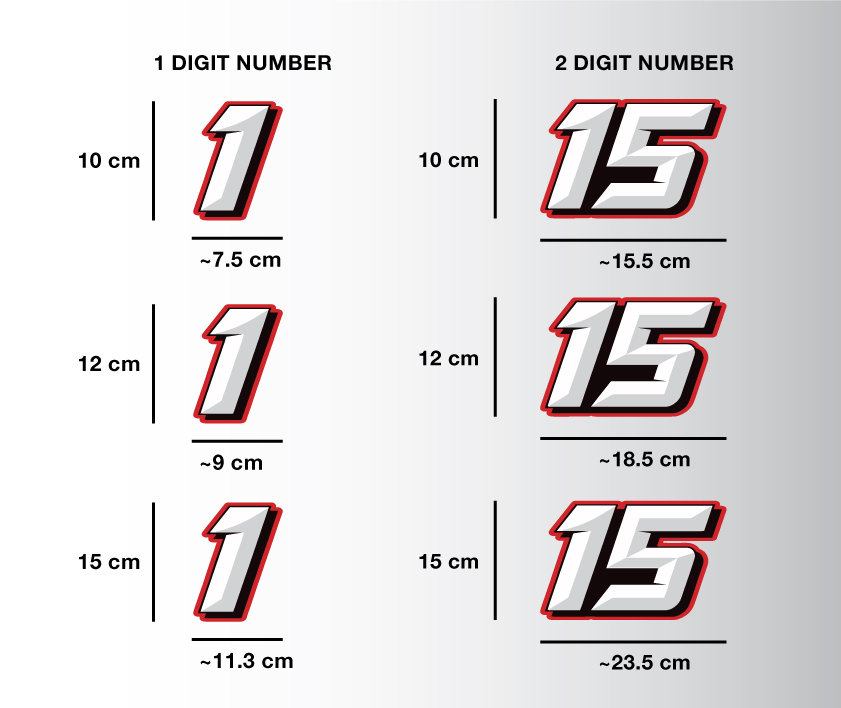 3x Personal Custom Race Numbers Stickers Decals Graphics - Etsy