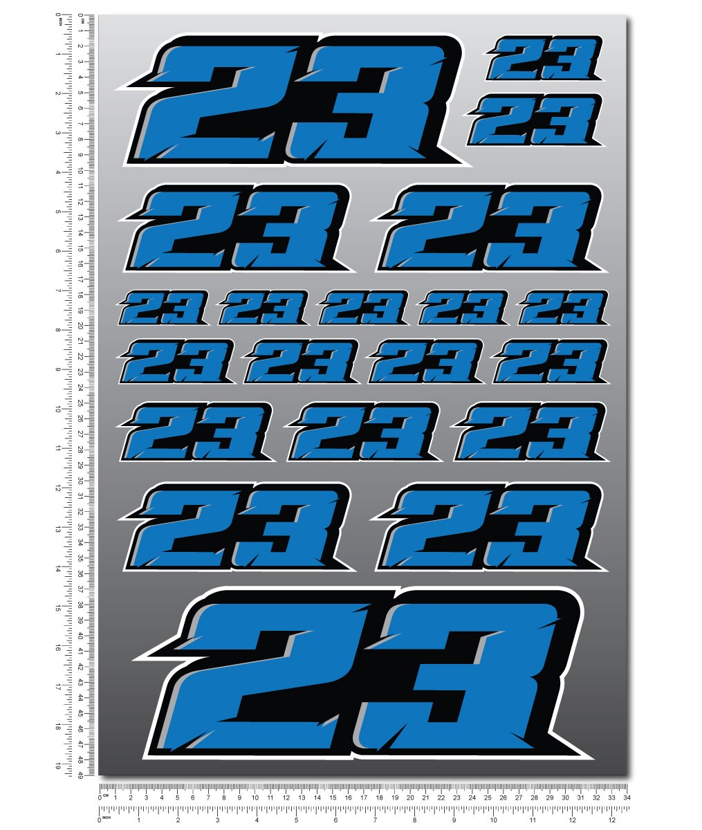 Personal Custom Race Numbers Sheet 49x34cm Stickers Decals - Etsy