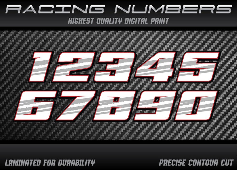 Race Numbers Stickers Decals Graphics Racing Motorcycle Car Karting ...