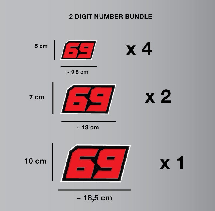 Personal Custom Race Number Stickers Decals Graphics Racing - Etsy