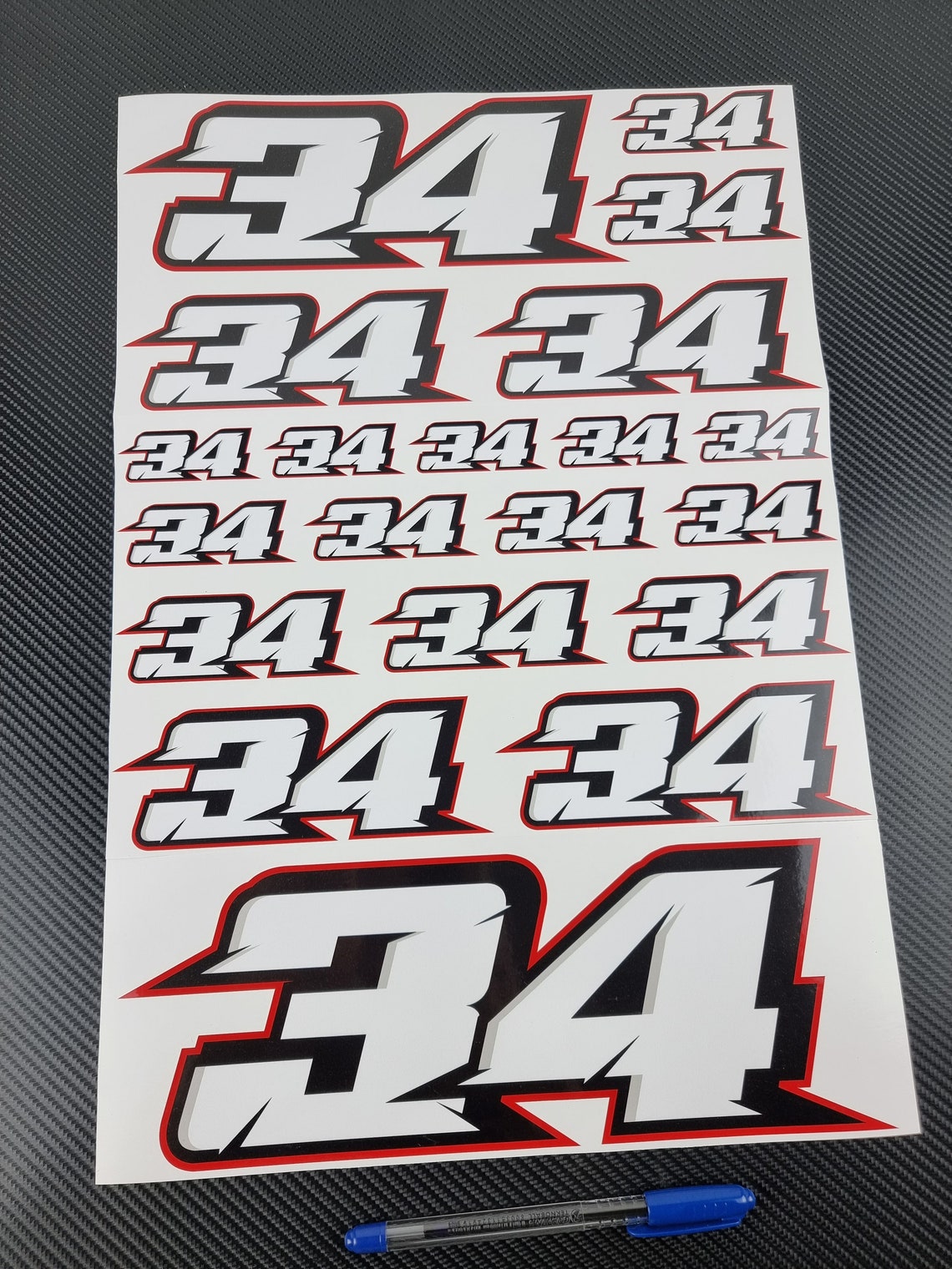 Personal Custom Race Numbers Sheet 49x34cm Stickers Decals - Etsy