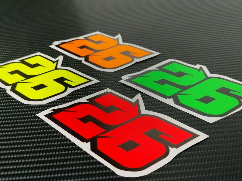 3 X Fluo Neon Color Custom Racing Numbers Stickers Decals - Etsy