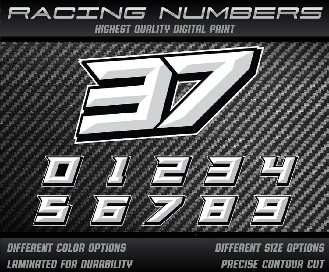 Personal Custom Race Numbers Stickers Decals Graphics Racing Motorcycle ...