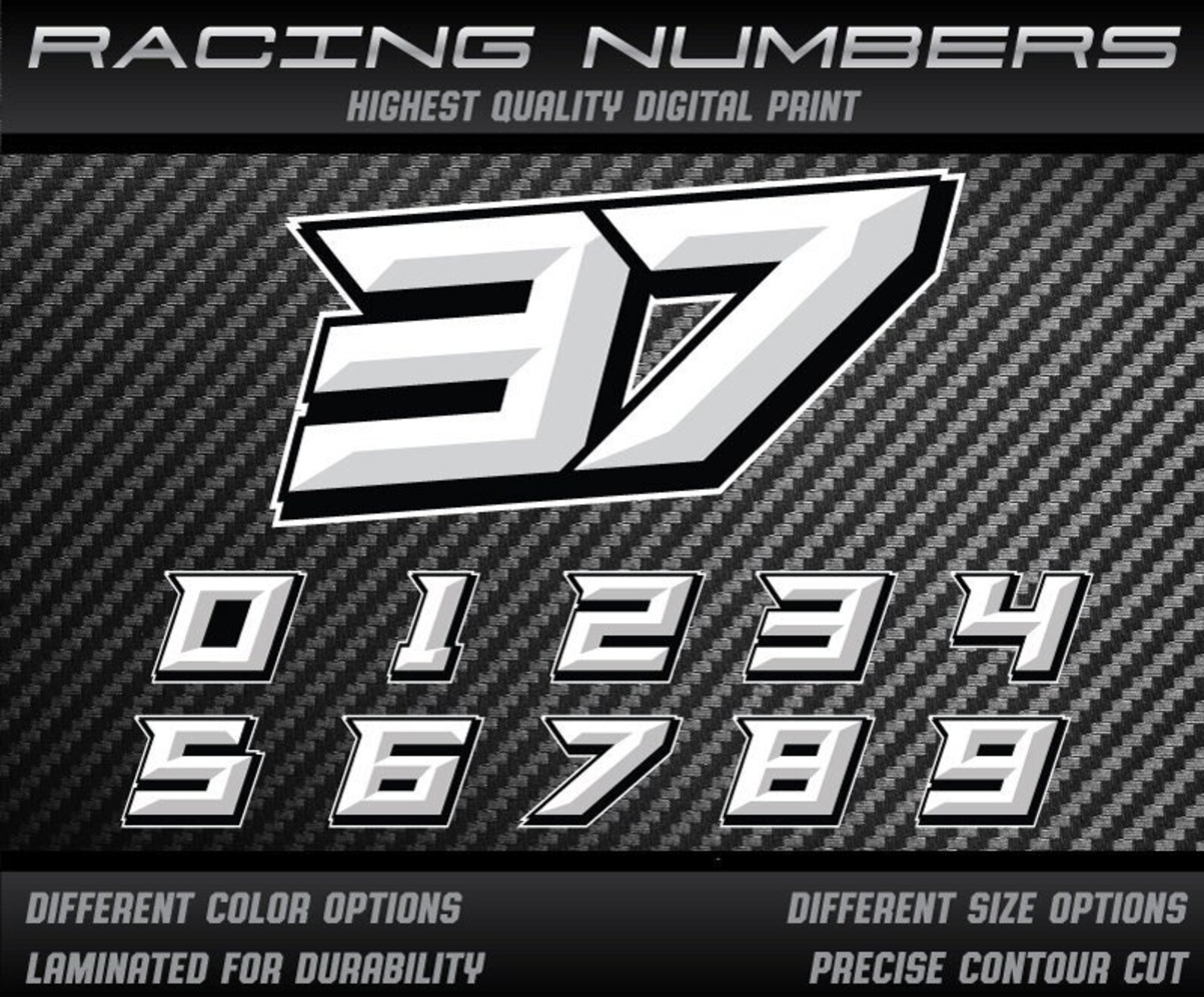 Custom Race Number Decals: Laminated UV Stickers for Motorcycle, Car ...